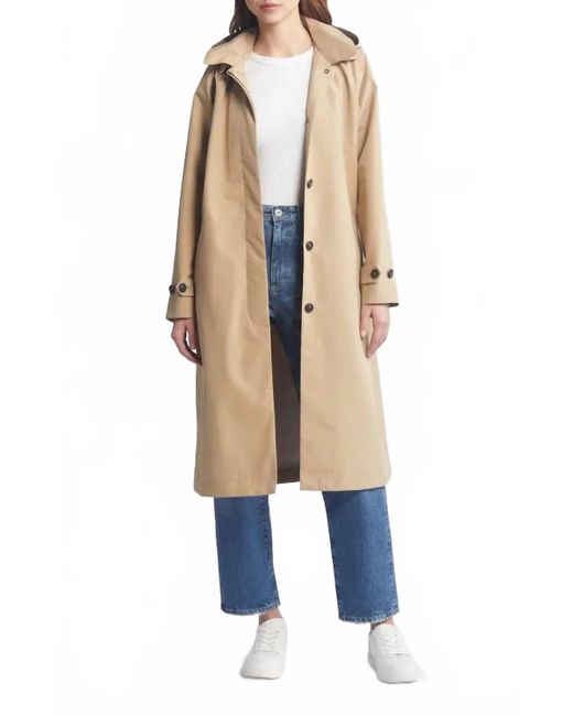 Save The Duck Asia Water Resistant Trench Coat in Natural | Lyst