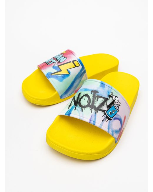 Noizz Boys Slip On Slides in Yellow for Men | Lyst