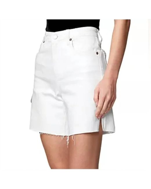 Blank NYC The Warren Mid Length High Rise Jean Shorts in White | Lyst