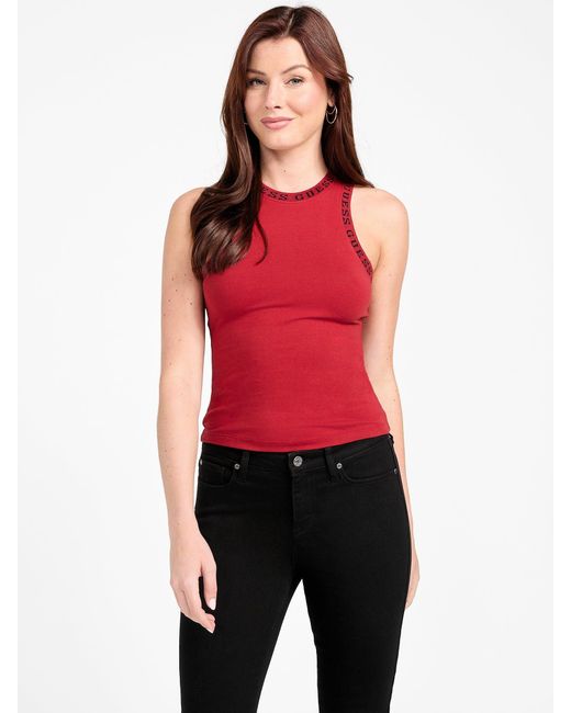Guess Eco Jules Tank in Red | Lyst