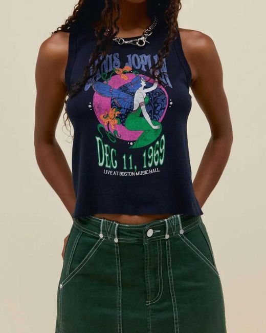 Daydreamer Janis Joplin Boston Music Hall Racer Tank in Green | Lyst