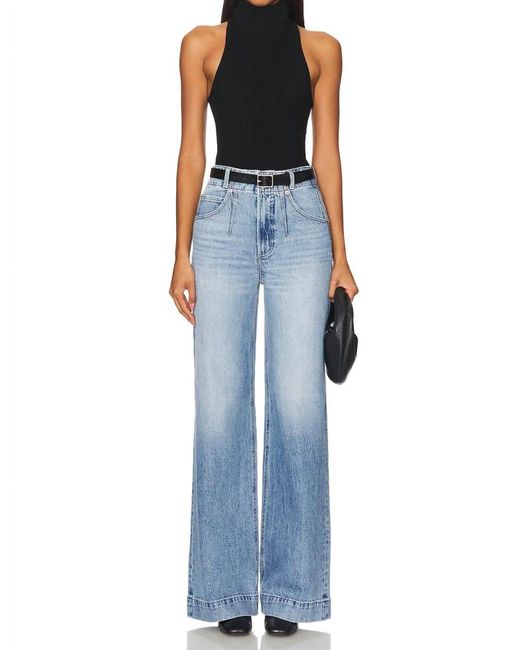 Pistola Lana Double Button High Rise Ultra Wide Leg in Blue | Lyst