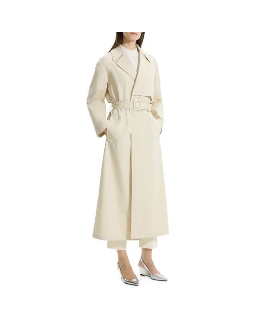 Theory Wrapped Belted Trench Coat in Natural | Lyst