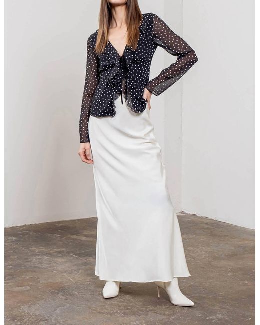 Moon River Poppy Ruffle Front Top in White | Lyst