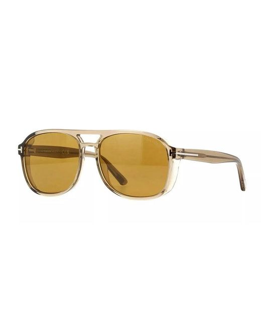 Tom Ford Square Full Rim, With A Shiny Light Frame And Lens in Metallic ...