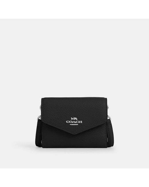 COACH Mini Envelope Wallet With Strap in Black | Lyst