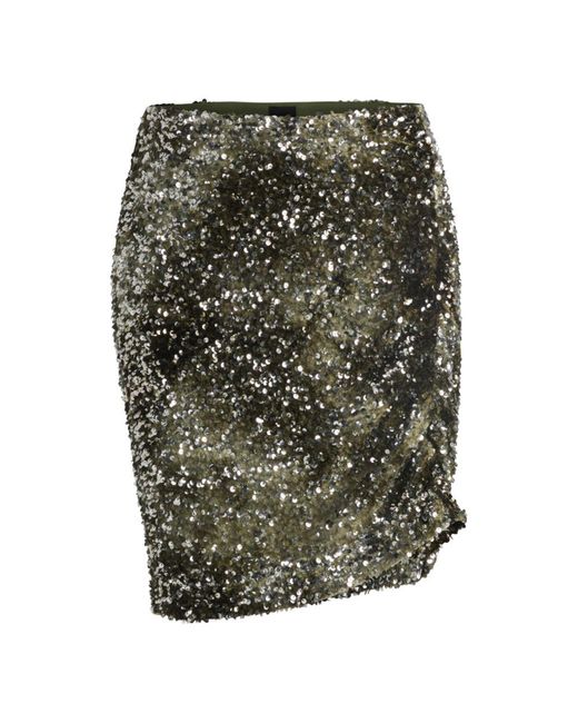 BOSS Slim-Fit Velour Mini Skirt With Gathered Details in Green | Lyst
