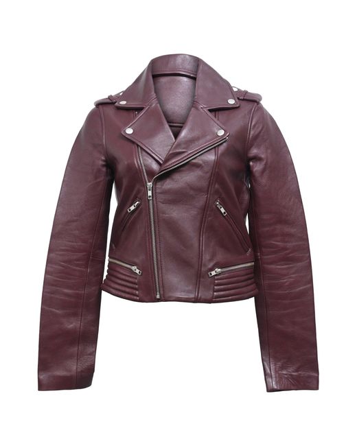 Maje Biker-Style Jacket in Purple | Lyst