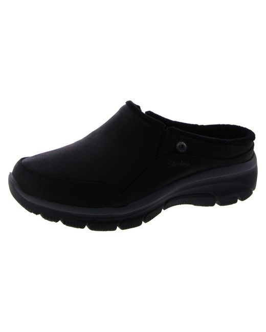 Skechers Latte 2 Faux Fur Round Toe Clogs in Black | Lyst