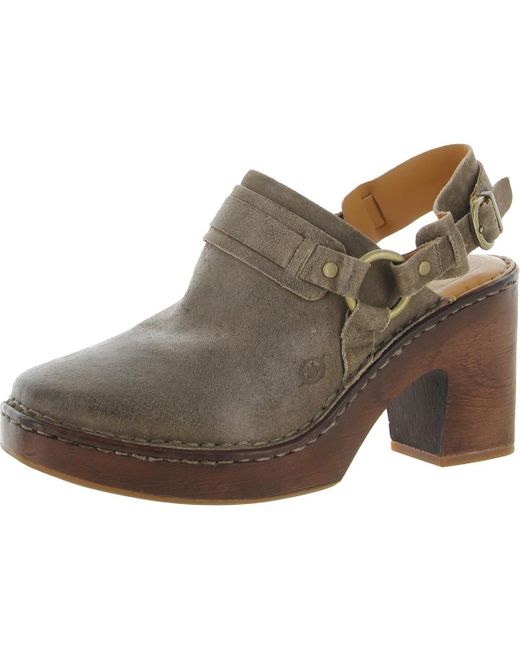 Born Hudson Leather Slingback Clogs in Brown | Lyst