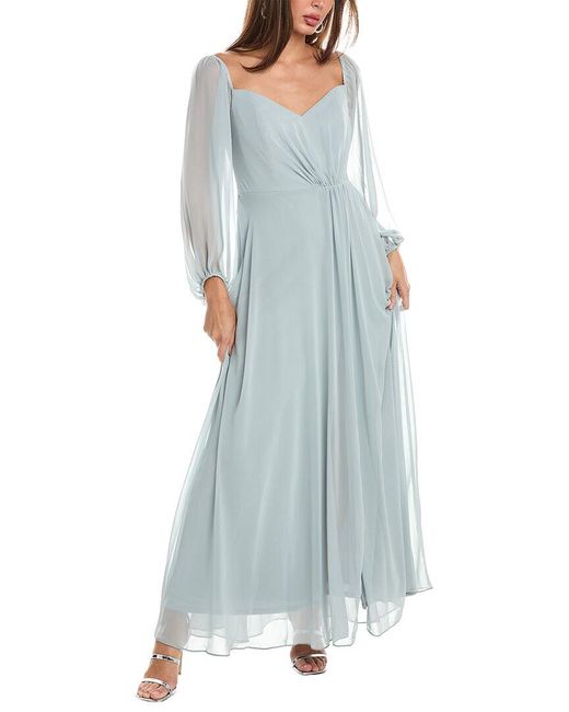 The Dessy Group Dessy Collection Chiffon Gown in Blue | Lyst