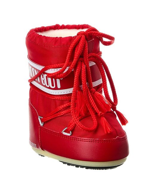 Moon Boot Mini Icon Nylon Boot in Red | Lyst