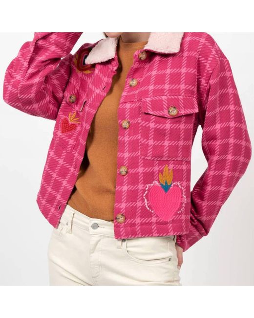 Ivy Jane Flaming Heart Jacket in Pink | Lyst