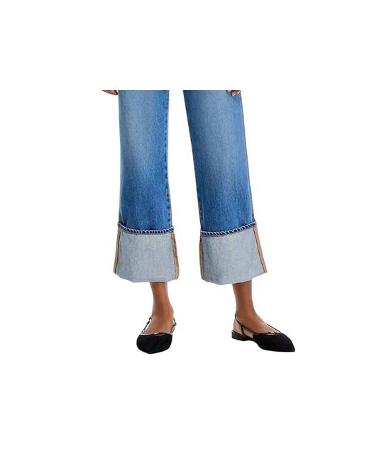 Veronica Beard Dylan High Rise Straight Leg Cuffed Jeans in Blue | Lyst