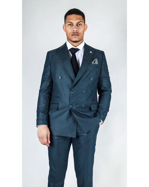 Oliver Tweed Classic Double Breasted 2-Piece Suit in Blue for Men | Lyst