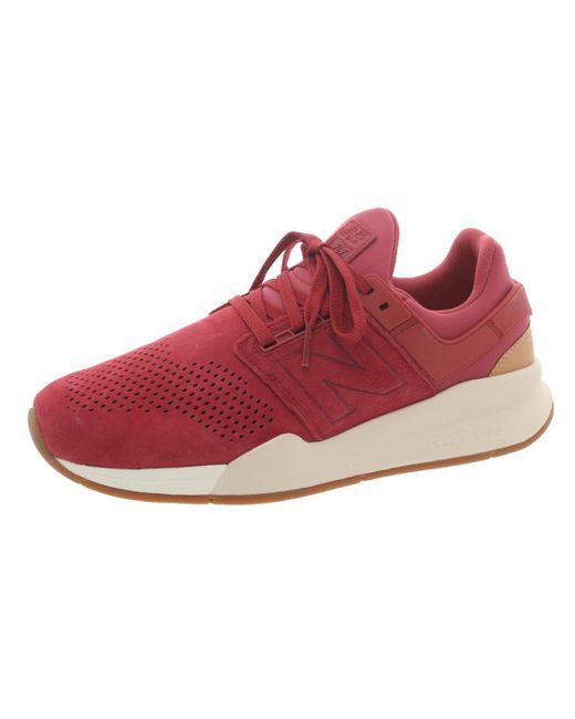 New Balance Suede Sneakers Running Shoes in Red for Men | Lyst