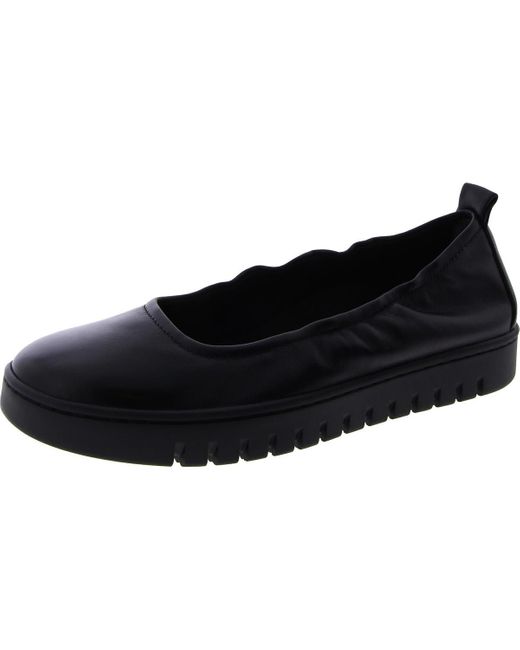 Vionic Uptown Cushioned Footbed Leather Ballet Flats in Black | Lyst
