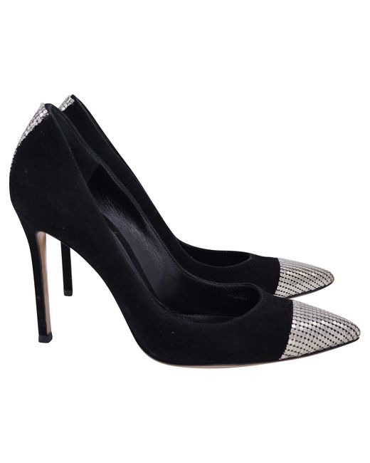 Gianvito Rossi Suede Mesh Cap-Toe Pumps in Blue | Lyst