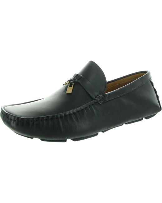Massimo Matteo Embellished Leather Loafers in Black for Men | Lyst