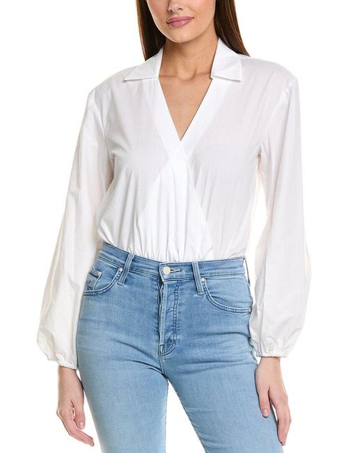 1.STATE Wrap Bodysuit in White | Lyst