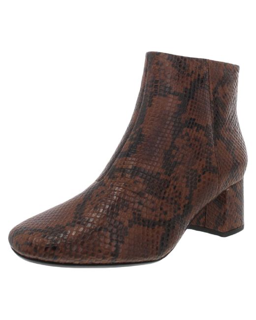 Clarks Sheer Flora 2 Leather Snake Print Ankle Boots in Brown | Lyst