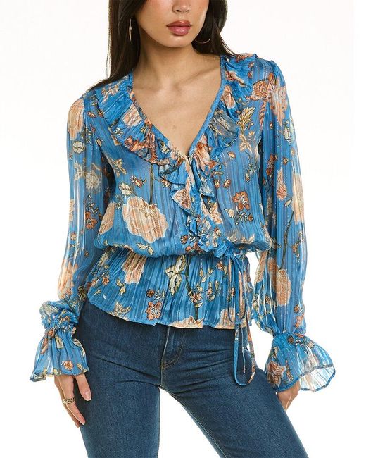 Ramy Brook Veronica Blouse In Blue Lyst
