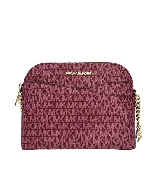 Michael Kors Jet Set Medium X Dome Pvc Crossbody Bag Oxblood in Red | Lyst