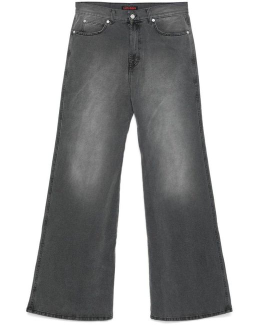 Lu'u Dan Wide-Leg Denim Jeans With Concealed Fly And Whiskering Effect ...