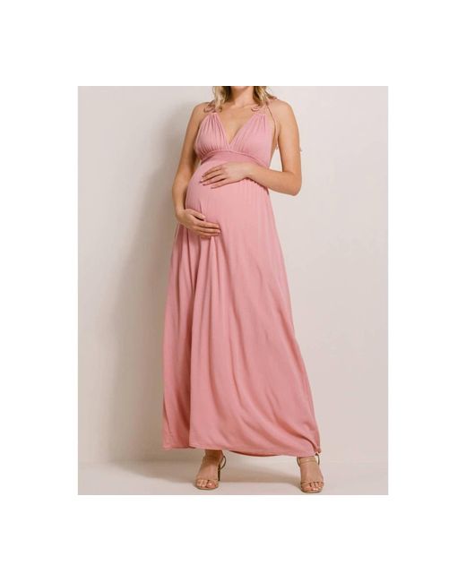 Hello Miss Plunge Maxi Dress in Pink | Lyst