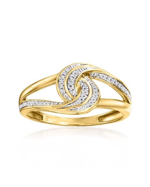 Ross-Simons Diamond Interlocking Swirl Ring in Metallic | Lyst