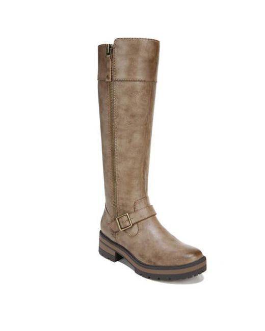 Naturalizer Next Faux Leather Distressed Knee-High Boots in Brown | Lyst