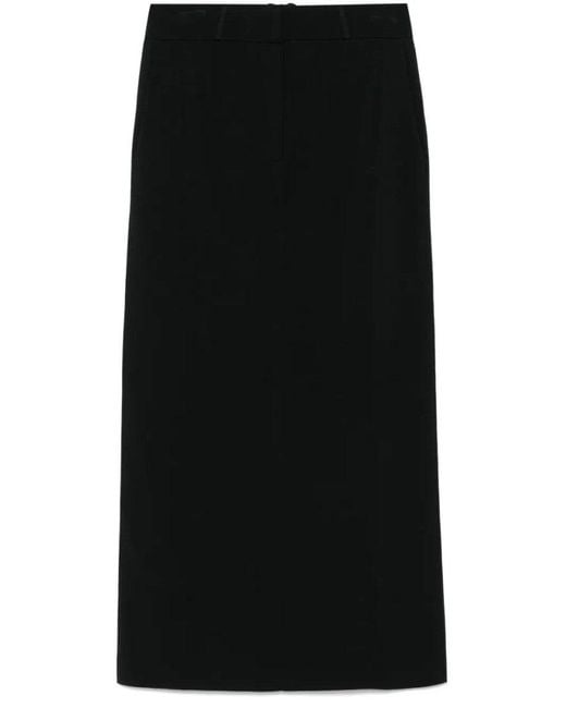 JOSEPH Straight Midi Skirt With Concealed Fastening in Black | Lyst