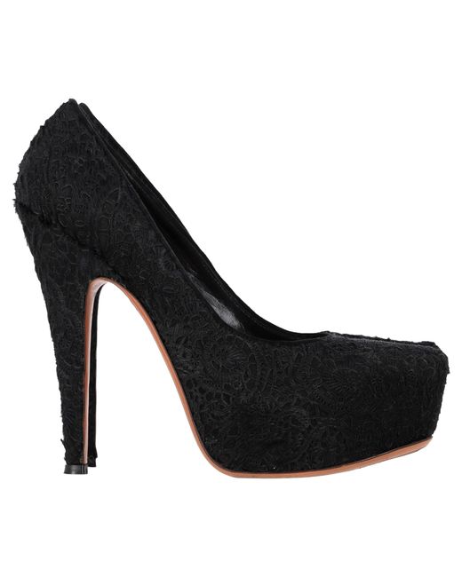 Alaïa Azzedine Lace Platform Pumps in Black | Lyst