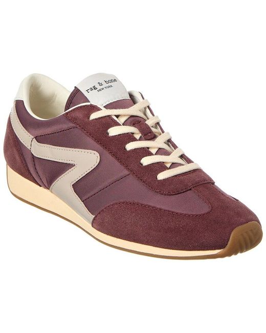Rag & Bone Retro Runner Slim Nylon & Suede Sneaker in Purple | Lyst