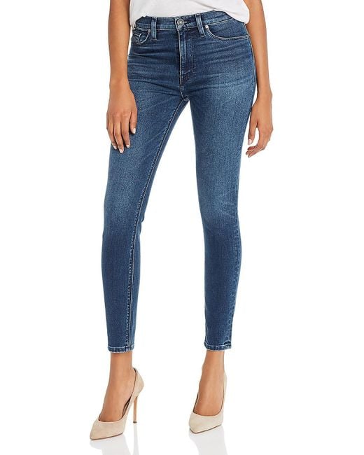 Hudson Jeans Barbara Denim Studded Skinny Jeans in Blue | Lyst