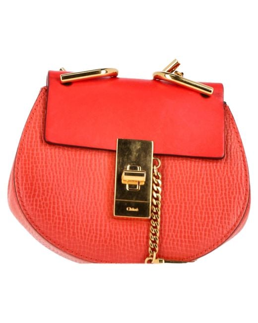 Chloé Mini Drew Crossbody Bag in Red | Lyst