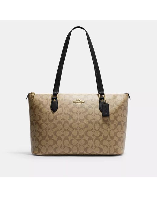 COACH Gallery Tote in Natural | Lyst