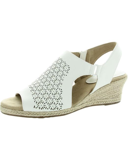 Easy Street Serena Laser Cut Made Wedge Heels in Metallic | Lyst