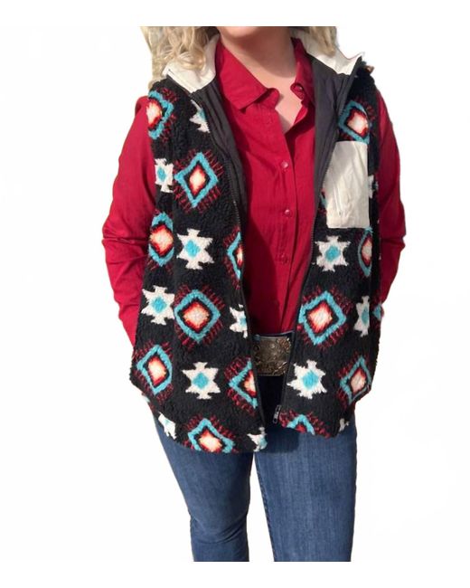 Rowdy Crowd Vail Aztec Vest in Blue | Lyst