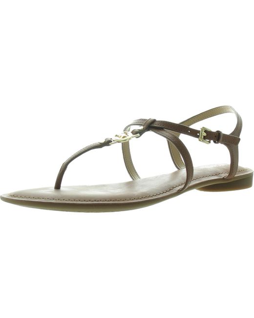 MICHAEL Michael Kors Bathany Logo Manmade Thong Sandals in Metallic | Lyst