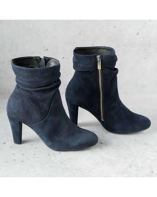 Eric Michael Andes High Heel Suede Boot in Blue | Lyst