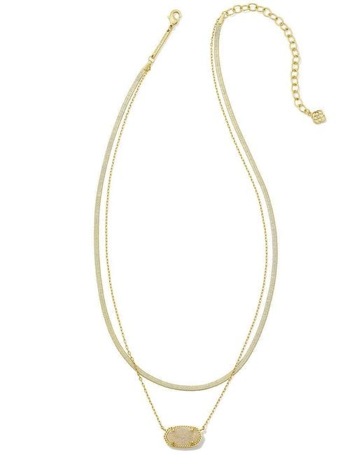 Kendra Scott Elisa Herringbone 14K Multi Strand Necklace in Metallic | Lyst