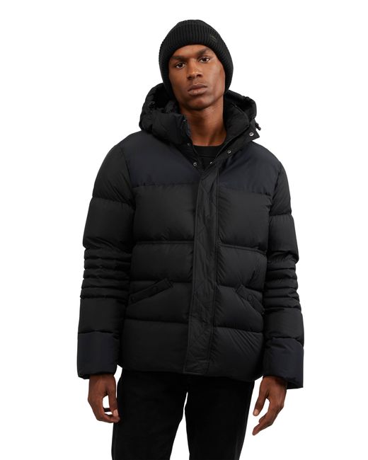 Pajar Titan Mixed Media Puffer With Removable Hood in Black for Men | Lyst