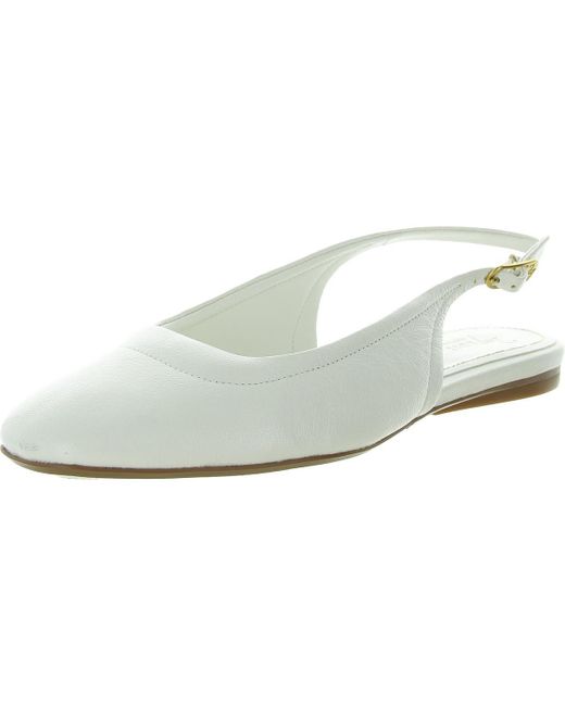 27 EDIT Cadence Leathe Square Toe Slingbacks in White | Lyst