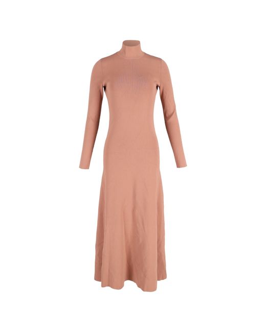Victoria Beckham Stretch Knit Maxi Dress With Stand-Up Collar And Cut ...