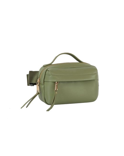 Handbag Factory Corp Triple Zip Fanny Pack Belt Bag in Green | Lyst
