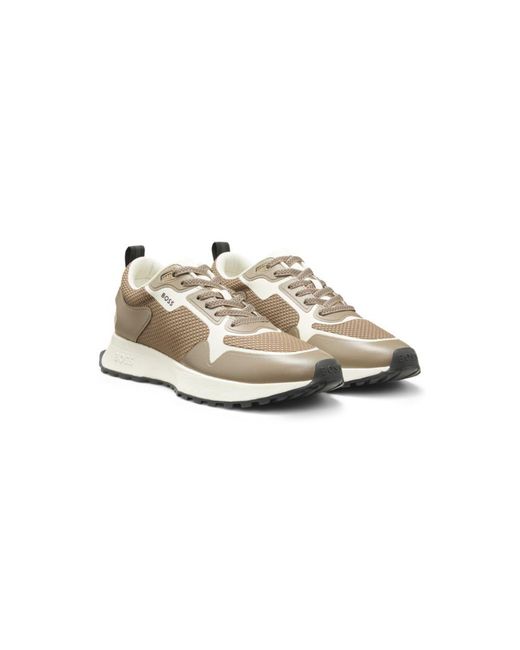 BOSS Mesh-Detail Trainers in Metallic for Men | Lyst