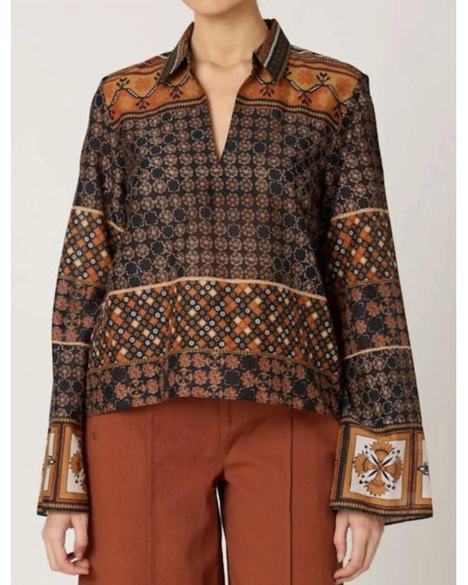 Cleobella Moira Blouse in Brown | Lyst
