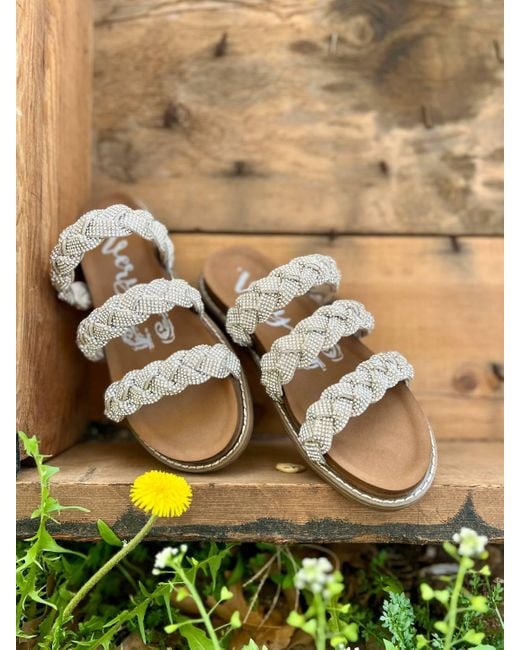 Very G Luxurious Braided Sandals in Metallic | Lyst