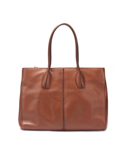 Tod's D Styling Shopper Tote Leather Crossbody Bag in Brown | Lyst